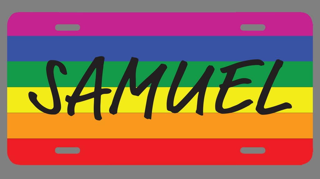 Samuel Name Pride Flag Style License Plate Tag Vanity Novelty Metal ...