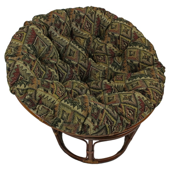 Blazing Needles Tapestry Chair Papasan Cushion, 44" x 6" x 44", Hawthorne