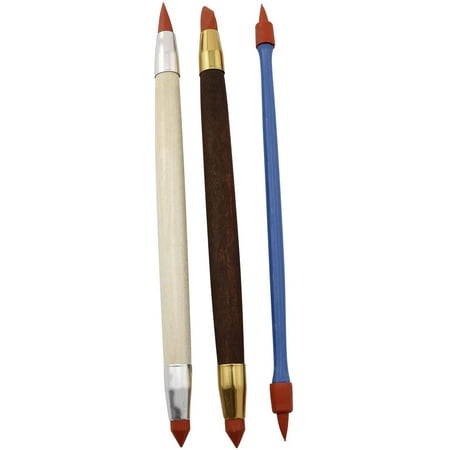 Clay Sculpting Tool 1Set(3PCS) Double-Ended Dotting Rubber Tip Brushes ...