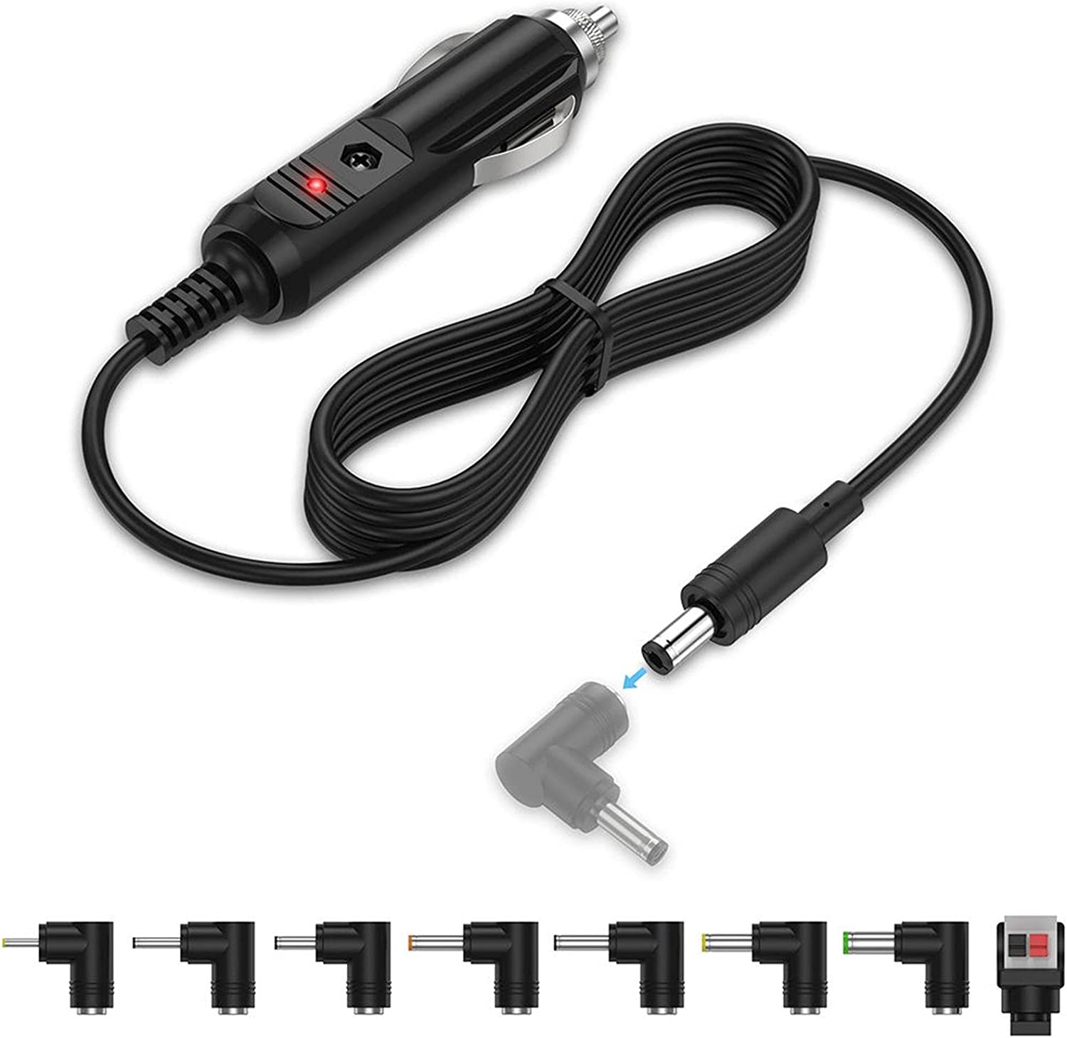 BENSN DC 12V 2A Car Charger Universal Power Cord with 8 Connector Tips ...