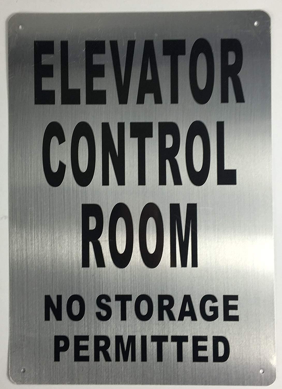 ELEVATOR CONTROL ROOM SIGN (Brush Aluminium10x14 , Rust Free, ALUMINIUM ...