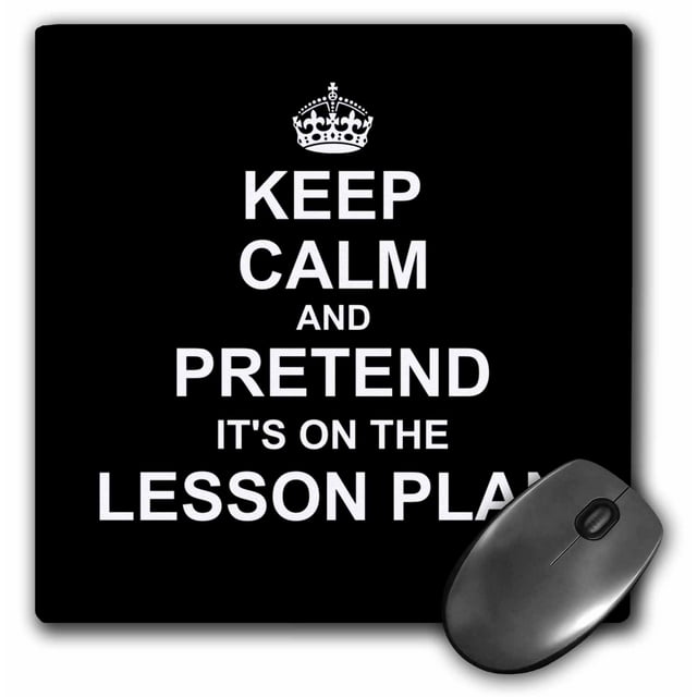 3dRose Black Keep Calm and Pretend its on the Lesson Plan funny teacher ...