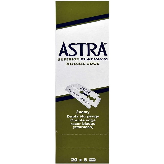 100 Pcs Astra Superior Platinum Double Edge Shaving Razor Blades Barber ...