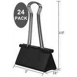 Heavy Duty XL Extra Large Binder Clips, 2 inch Jumbo, 24 Pack, Big ...