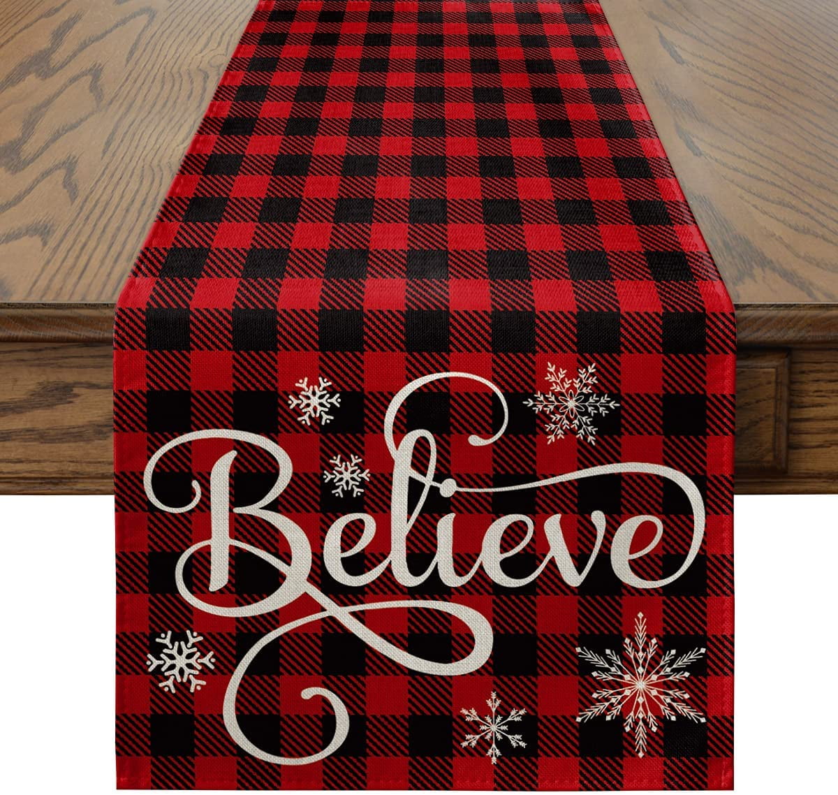 Buy Artoid Mode Believe Winter Christmas Table Runner 13 x 72 Black Red ...