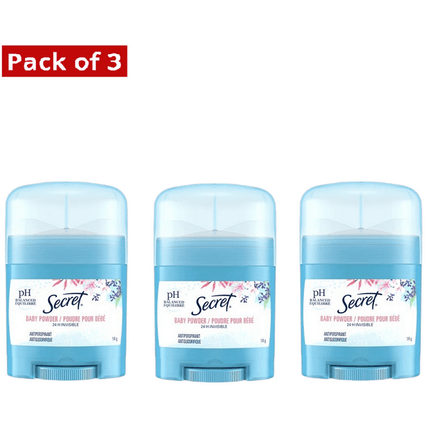 Secret Invisible Baby Powder Antiperspirant 14g - Pack of 3 - Walmart.ca