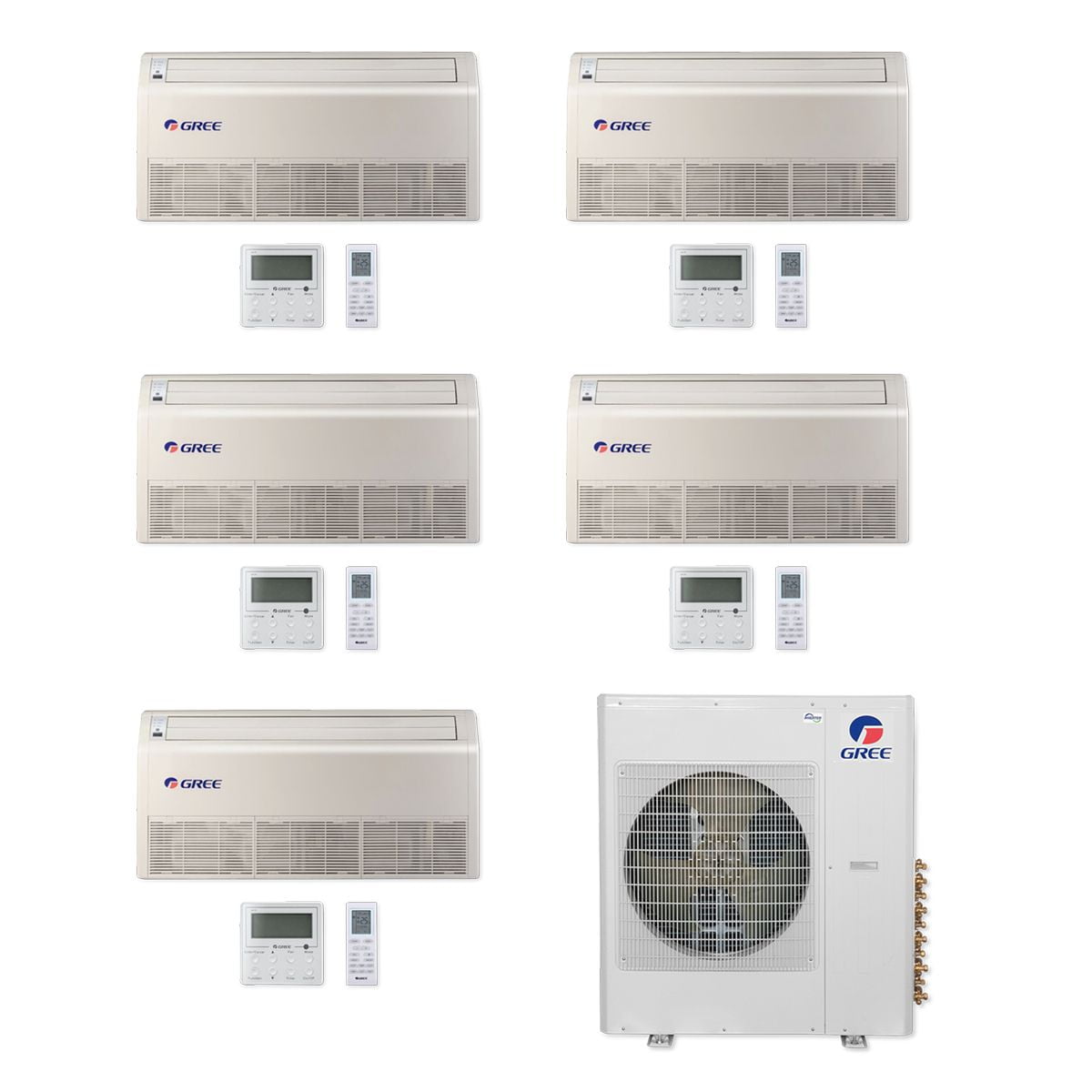 Gree 36 000 Btu Multi21 Penta Zone Floor Ceiling Mini Split Air