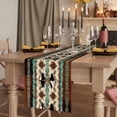 Boho Cowhide Table Runner, Western Aztec Tribal Green Brown Cow Texture ...