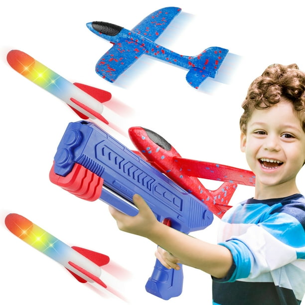 NETNEW 4 Pack Airplane Rocket Launcher Toys for Boys 3-6 Years 2 Flight ...