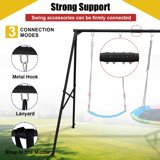 Hishine Swing Stand Metal Frame for Backyard, Heavy Duty Full Steel A ...