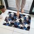 Blue Black Wavy Door Mat 16x24 Inch Medieval Abstract White Grey Blue ...