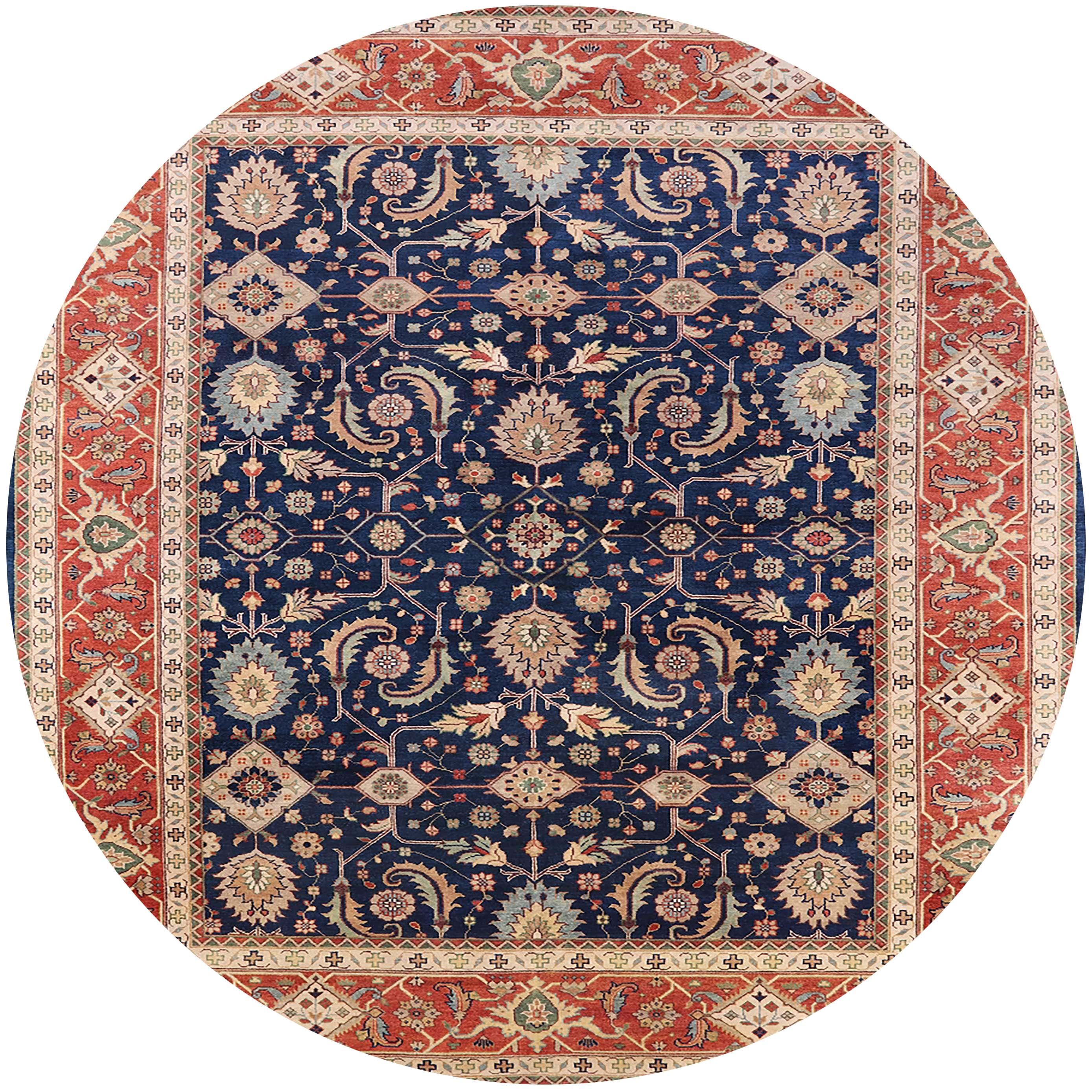 Ahgly Company Indoor Round Mid-Century Modern Maroon Purple Oriental ...