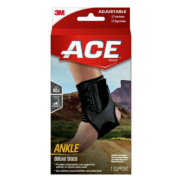 ACE Brand Deluxe Ankle Brace, Adjustable, Quick Lace Strapping System ...
