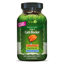 Irwin Naturals Maximum Strength 3-in-1 Carb Blocker, Metabolism Booster ...