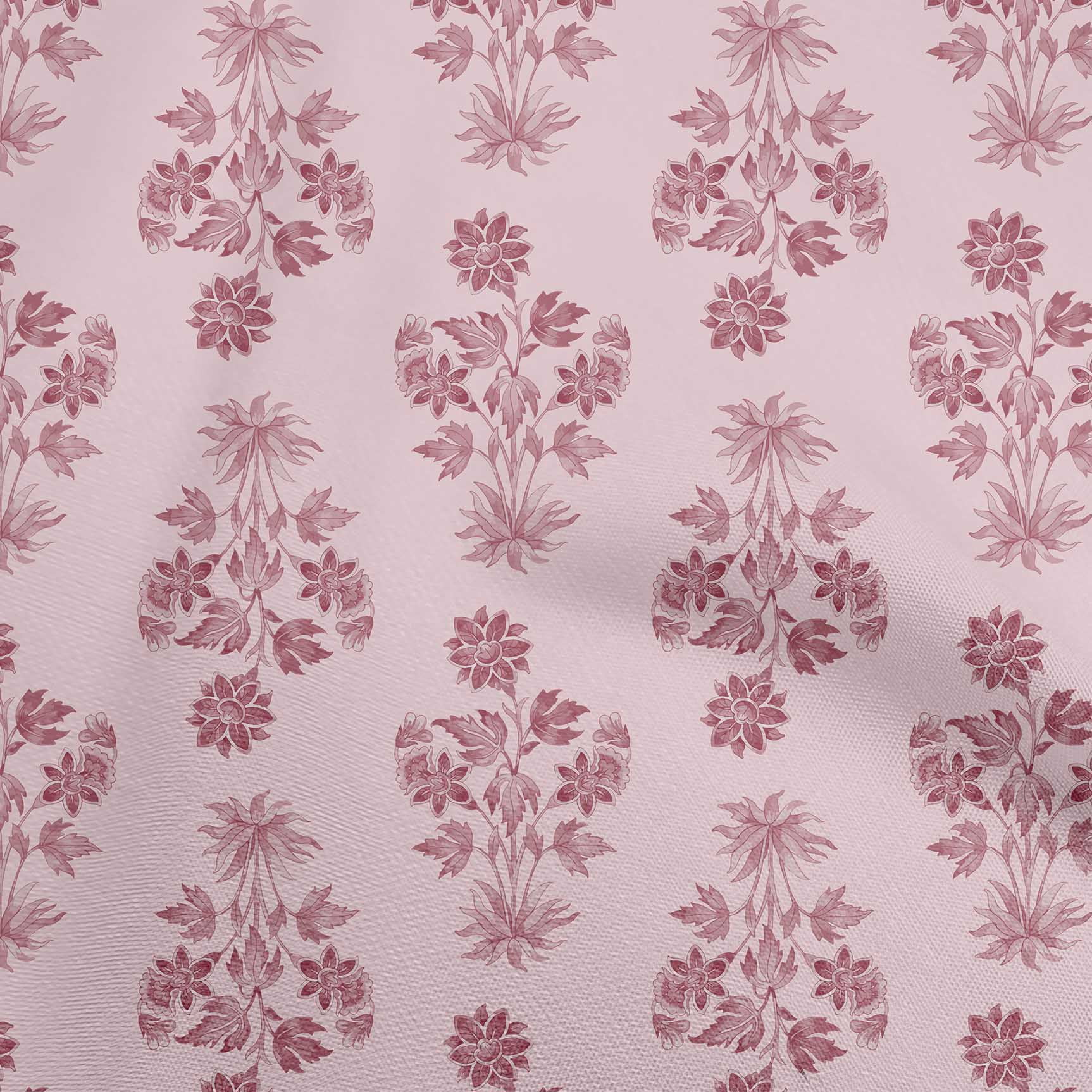 oneOone Cotton Cambric Light Pink Fabric Watercolor Floral Sewing ...