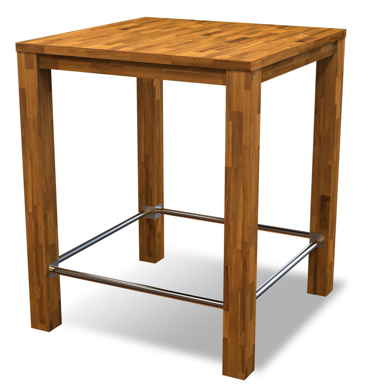 Chicago Bar Table 35 in L x 35 in W x 38 in H Acacia Wood by Interbuild ...