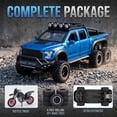 6-Wheel Off-Road Pickup Truck Diecast Metal Toy Vehicle with LED Lights ...