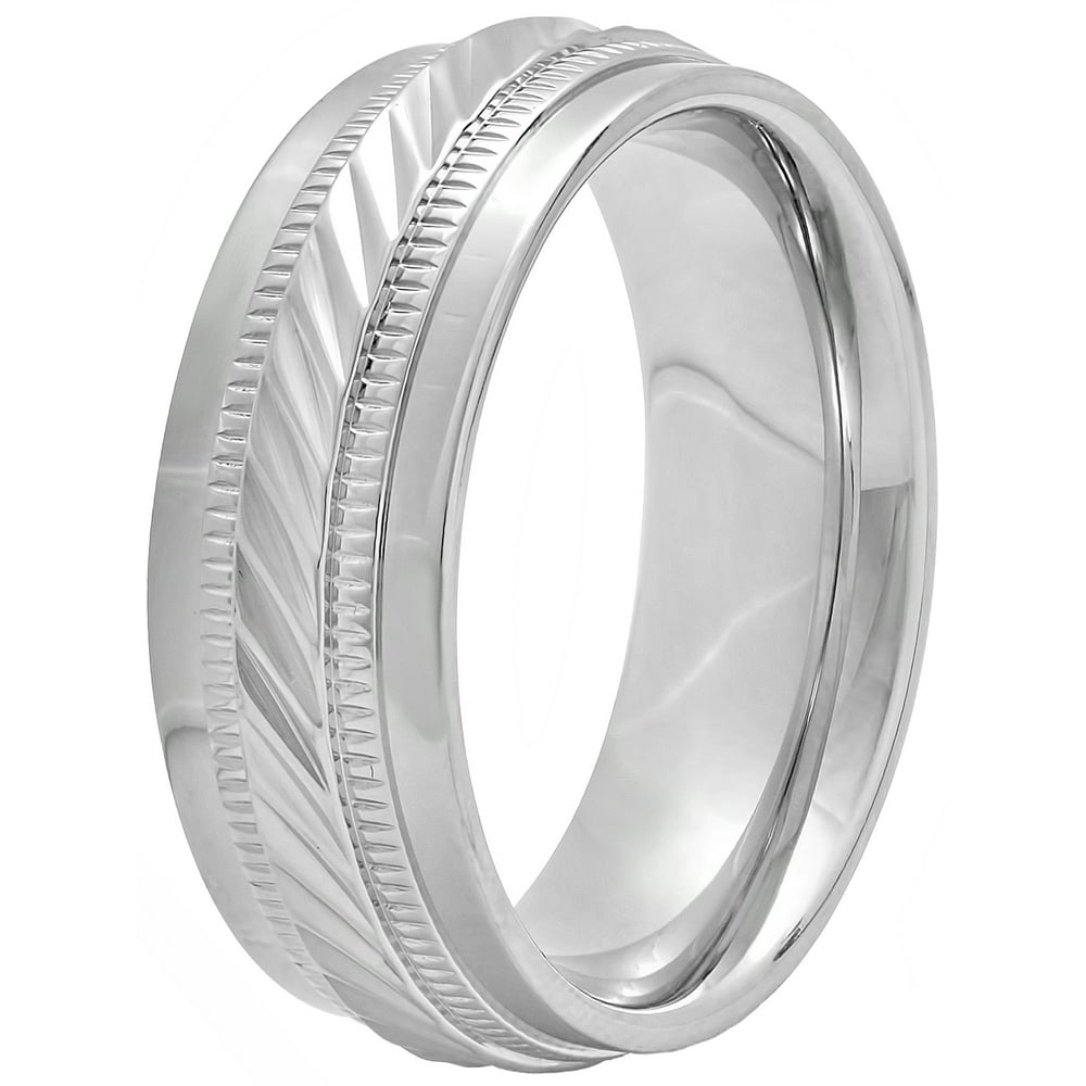 Brilliance Fine Jewelry - Men's Stainless Steel 8MM Wave Pattern ...