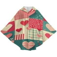 Colorful Heart Patchwork Pattern Blanket Oversized Wearable Hooded ...