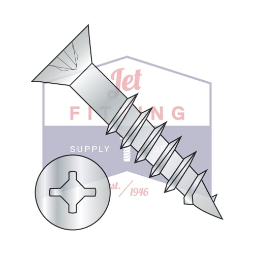 #8 x 1 1/4" Deep Thread Wood Screws | Flat Square-Phillips | NO Nibs ...