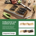 Large Knife Drawer Organizer Insert, Bamboo Wood Knife Holder, Knife ...