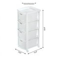 Rimax All-purpose Plastic Resin 4-Drawer Rolling Storage Cart, White ...