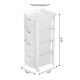 Rimax All-purpose Plastic Resin 4-Drawer Rolling Storage Cart, White ...