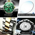 Green Watches for Men Luxury Men Watch Gold and Silver Stainless Steel ...