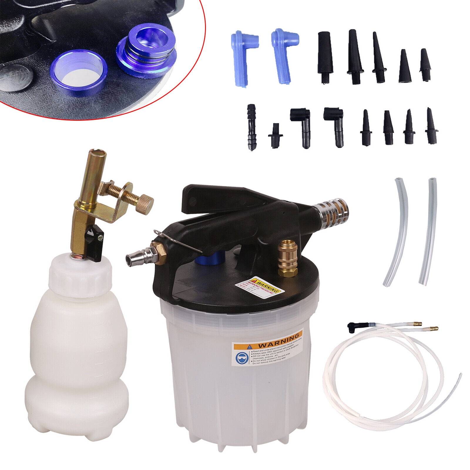FETCOI 2L Car Vacuum Brake Oil Bleeder Kit Fluid Refill Bottle 1L+Break ...