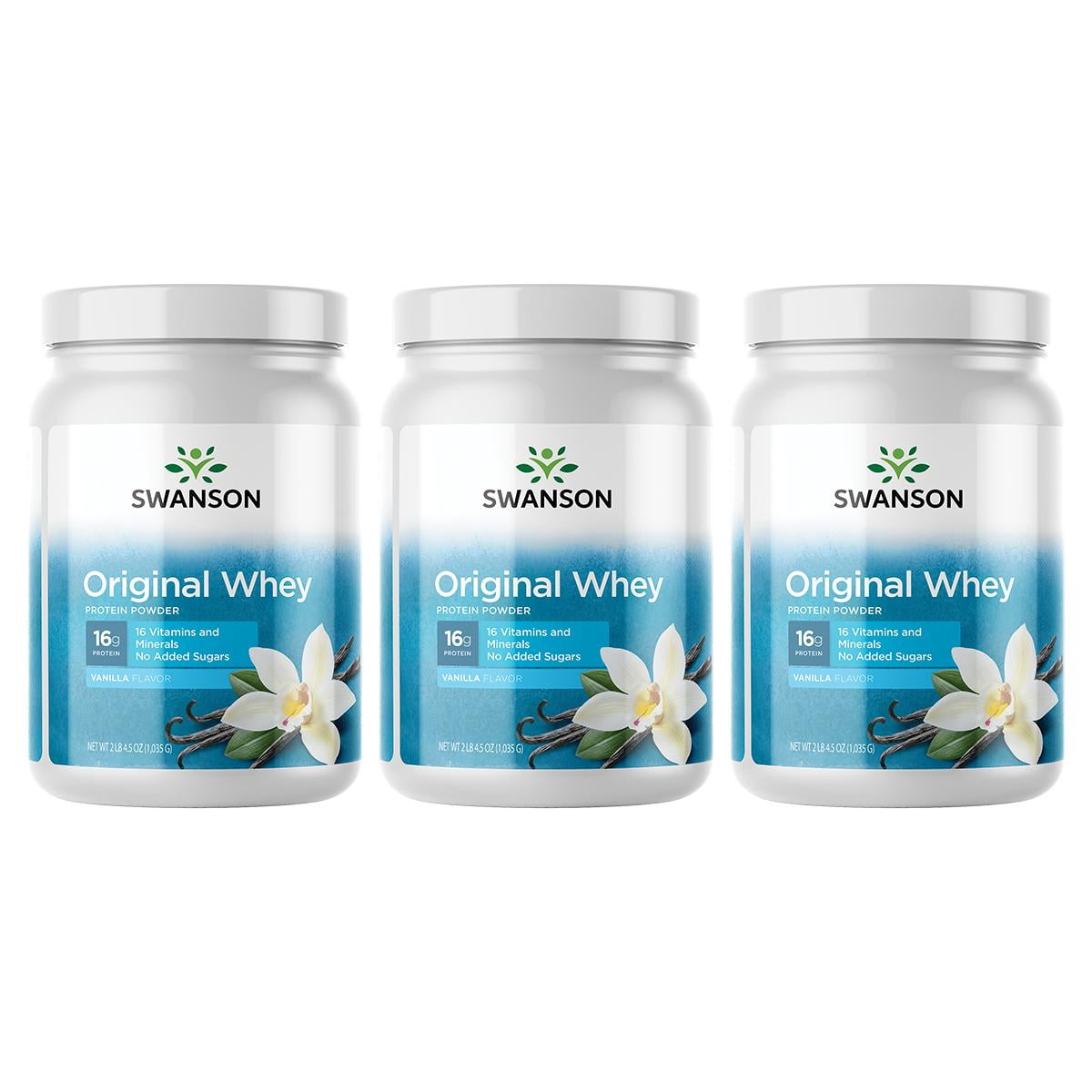 Swanson Original Whey Protein Powder - Vanilla 2 lb 4.5 oz Pwdr 3 Pack ...