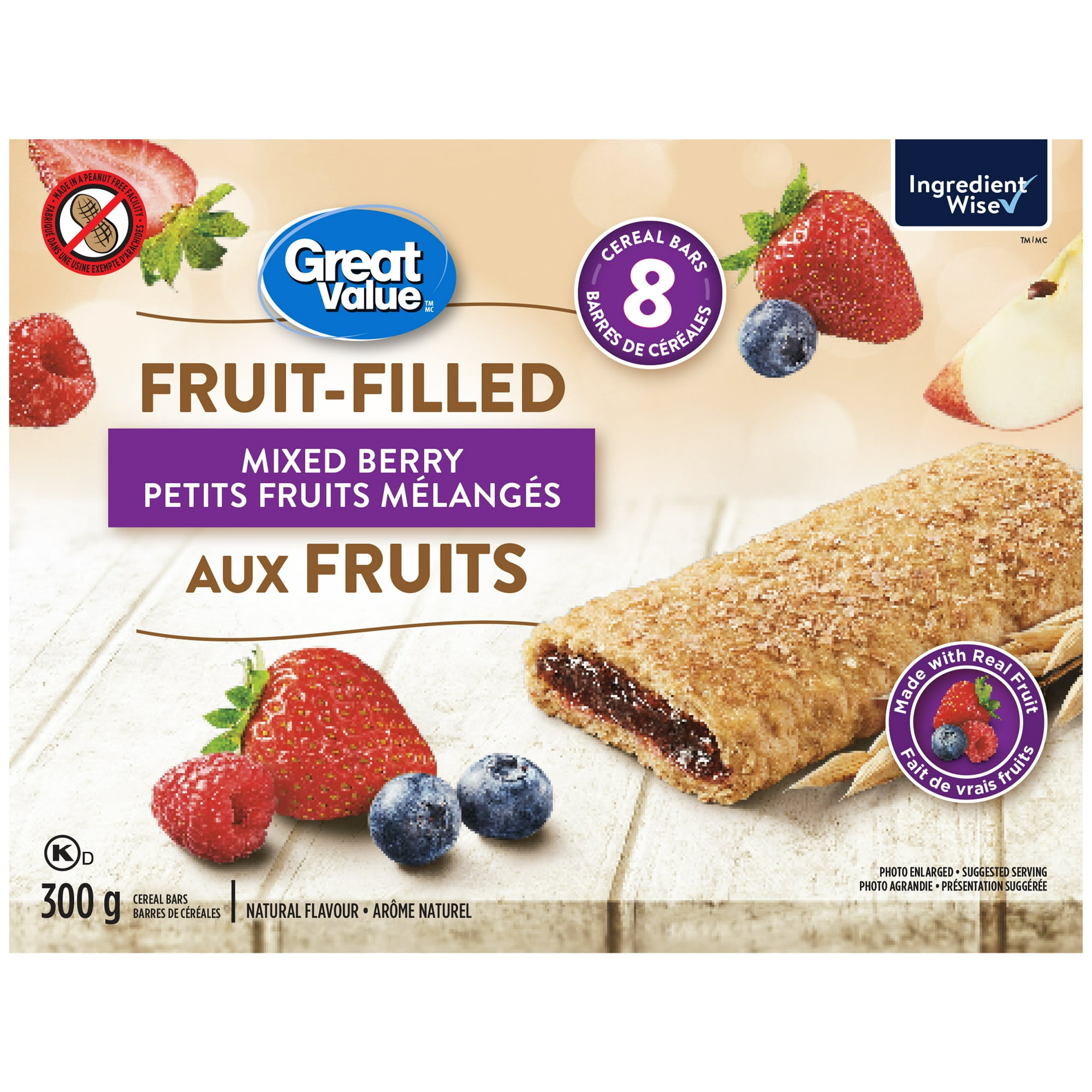 Click here for Great Value Mixed Berry Cereal Bars 300 G prices
