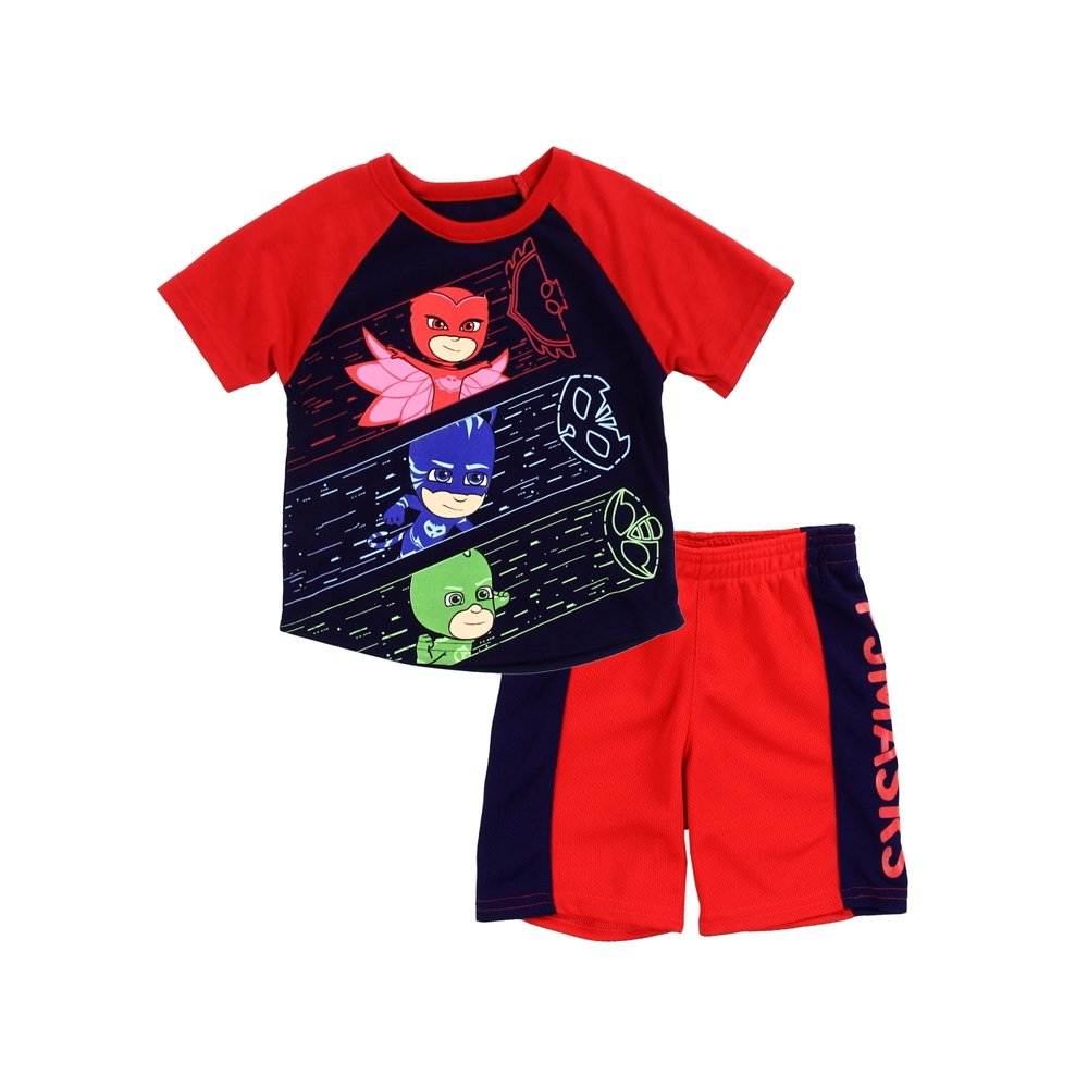 PJ Masks - PJ Masks Raglan T-Shirt and Mesh Shorts Set (Toddler Boys ...