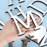 Uxcell 3D Acrylic Alphabet Mirror Wall Stickers Letter M Self Adhesive ...