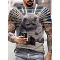 2026 new men's large-size round neck short-sleeved T-shirt, European ...