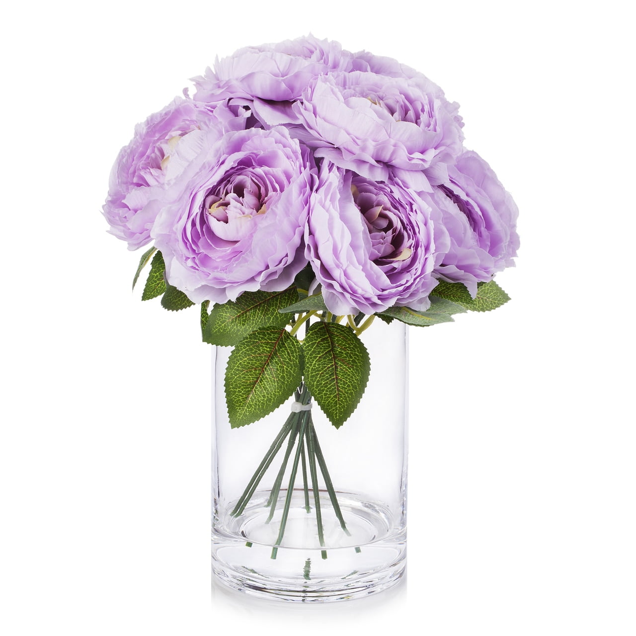 Enova Home Artificial Flowers Silk Peony Fake Flowers Arrangement in ...