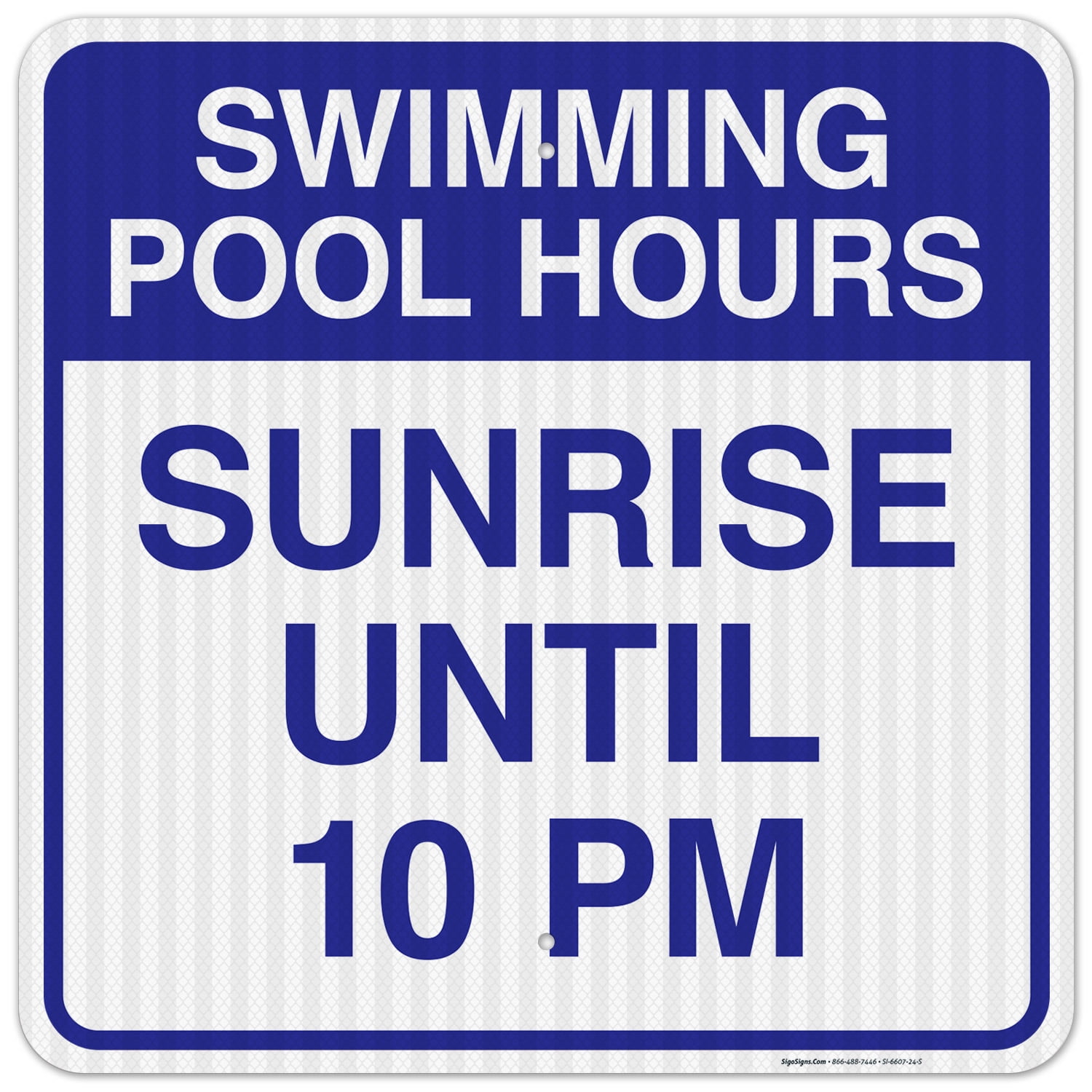 Swimming Pool Hours Sign, Pool Sign, 24x24 Aluminum - Walmart.com