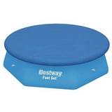 Bestway 8-Foot Round PVC Pool Cover for Above Ground Pools, Debris-Free ...