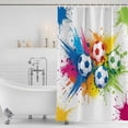 Colorful Soccer Balls Shower Curtain Set, Waterproof Shower Curtains ...