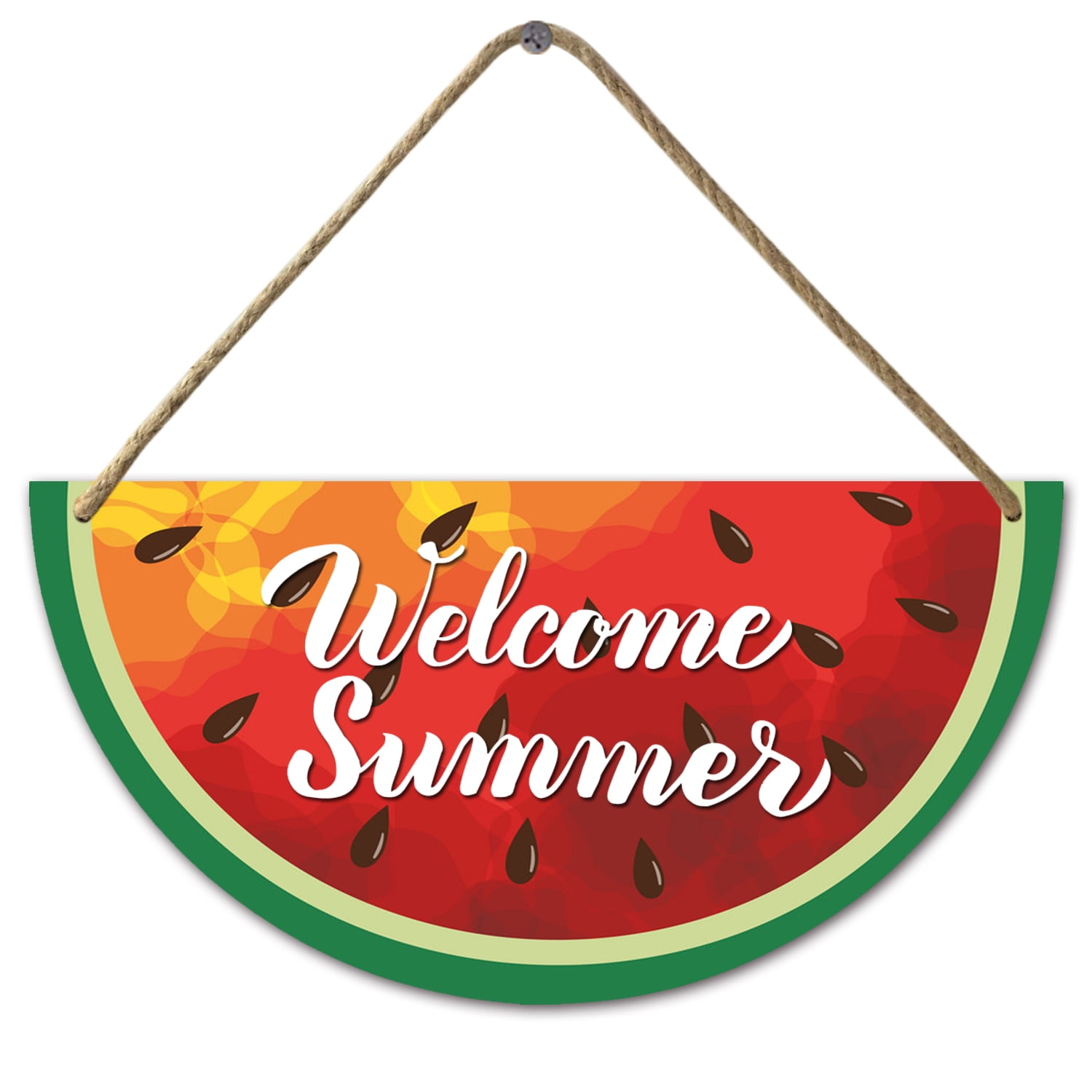Eveokoki Welcome Summer Door Sign,11x5.6 Inch Farmhouse Watermelon ...