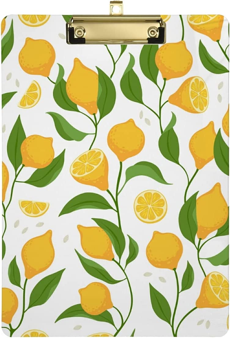 FMSHPON Lemon Slices Fruits Clipboard Hardboard Wood Nursing Clip Board ...