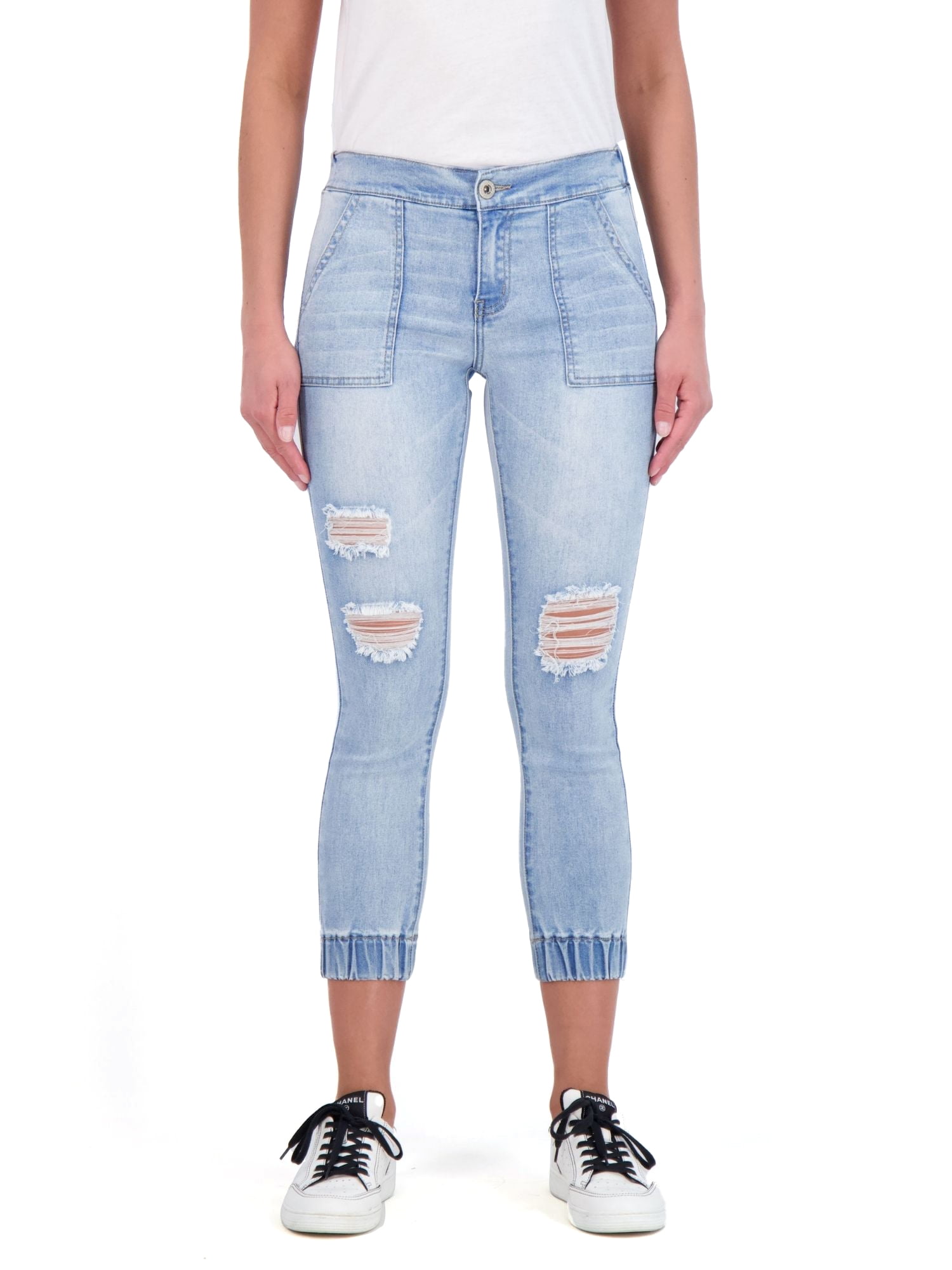 Gogo Jeans Women's Juniors Button Jogger - Walmart.com