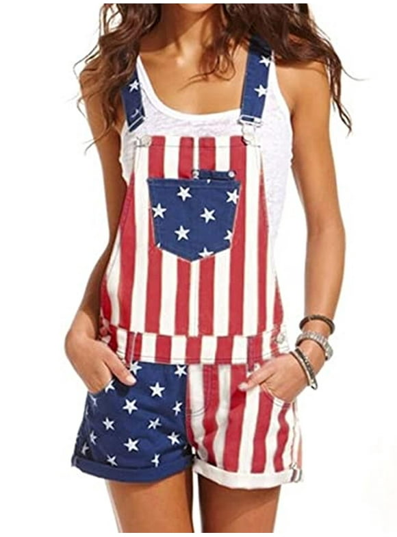 Women's American Flag Overalls