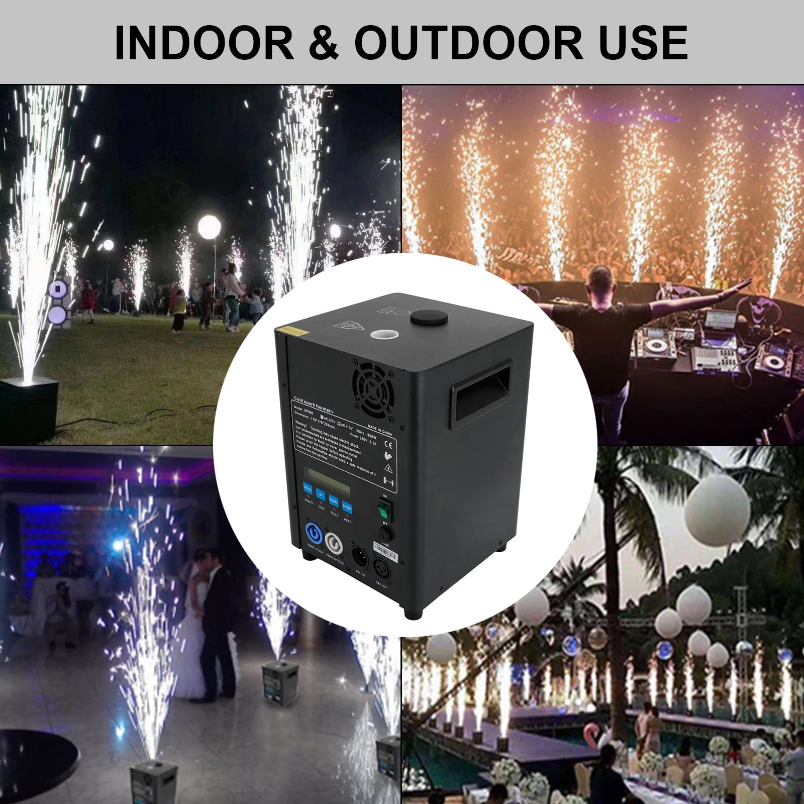 Motor Genic 600W Electronic Cold Spark Firework Machine DMX Stage ...