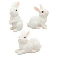 Gazechimp 3 Pieces Realistic Mini Easter Bunny Statue Garden Decoration ...
