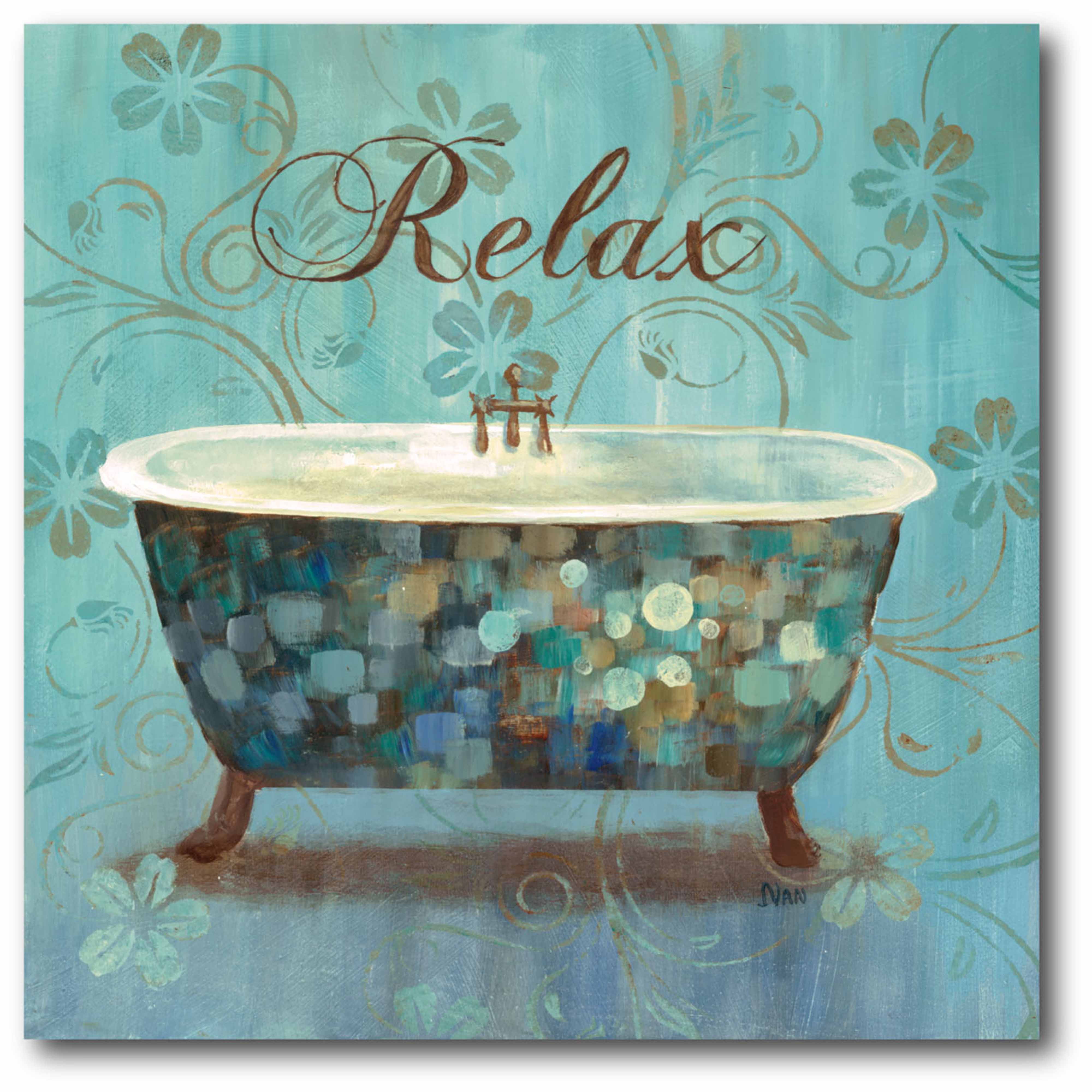 Relax Teal Gallery-Wrapped Canvas Wall Art, 16x16 - Walmart.com