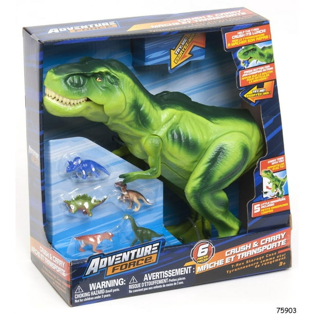 Adventure Force Crush and Carry T-Rex Storage Case with Small Dinosaurs ...