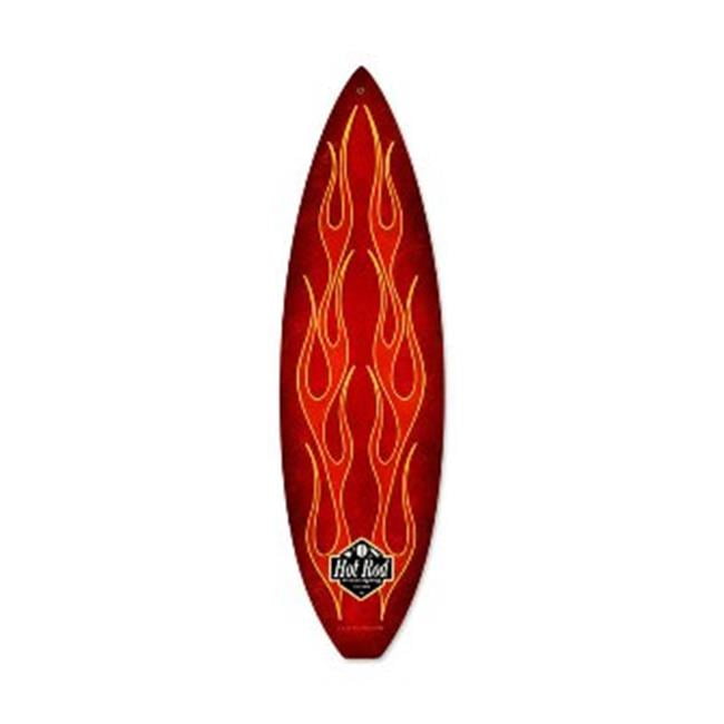 Red Flame Surfboard Automotive Surfboard Metal Sign - Walmart.com ...
