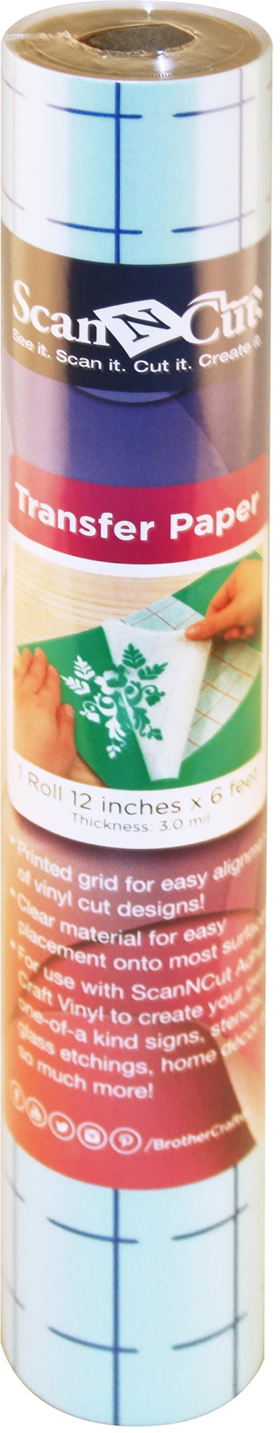 Brother ScanNCut 12"X6' Adhesive Transfer Paper W/Grid-Clear - Walmart ...