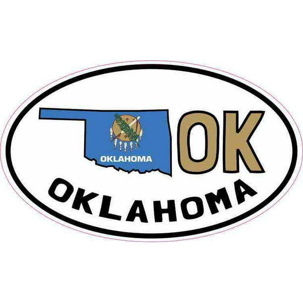 5in x 3in Oval OK Oklahoma Sticker Vinyl Car Bumper Decal Luggage ...