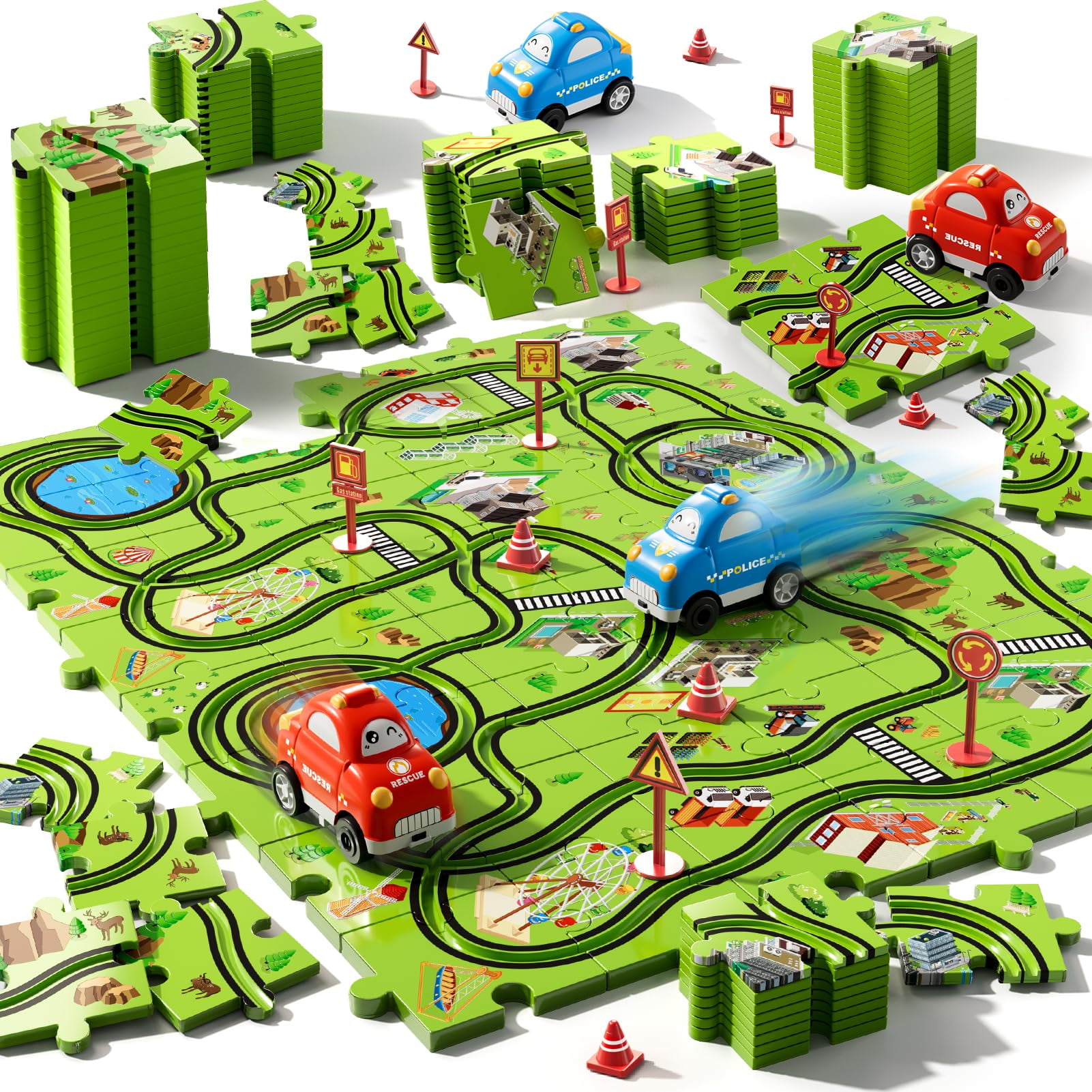 Juego de coches Puzzle Race Track Beby Buty para niños de 3 a 6 años ...
